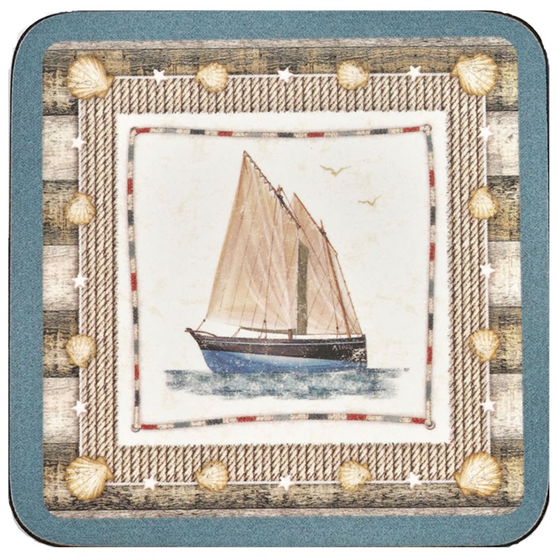 Pimpernel Coasters Coastal Breeze Sailing Boat Image